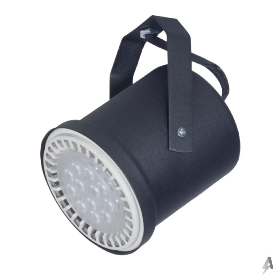 Cabezal Cinema Negro Spot Movil Riel Ar111 | Anilem