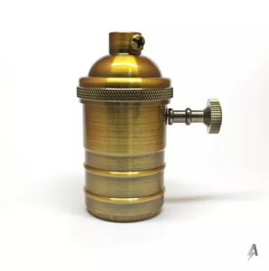 Portalámparas Metálico Con Perilla Vintage Bronce Opaco E27 | Anilem