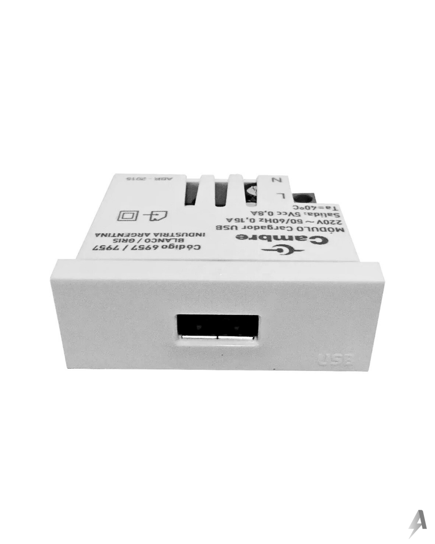 Modulo Cargador Usb Blanco Cambre 6957 | Anilem